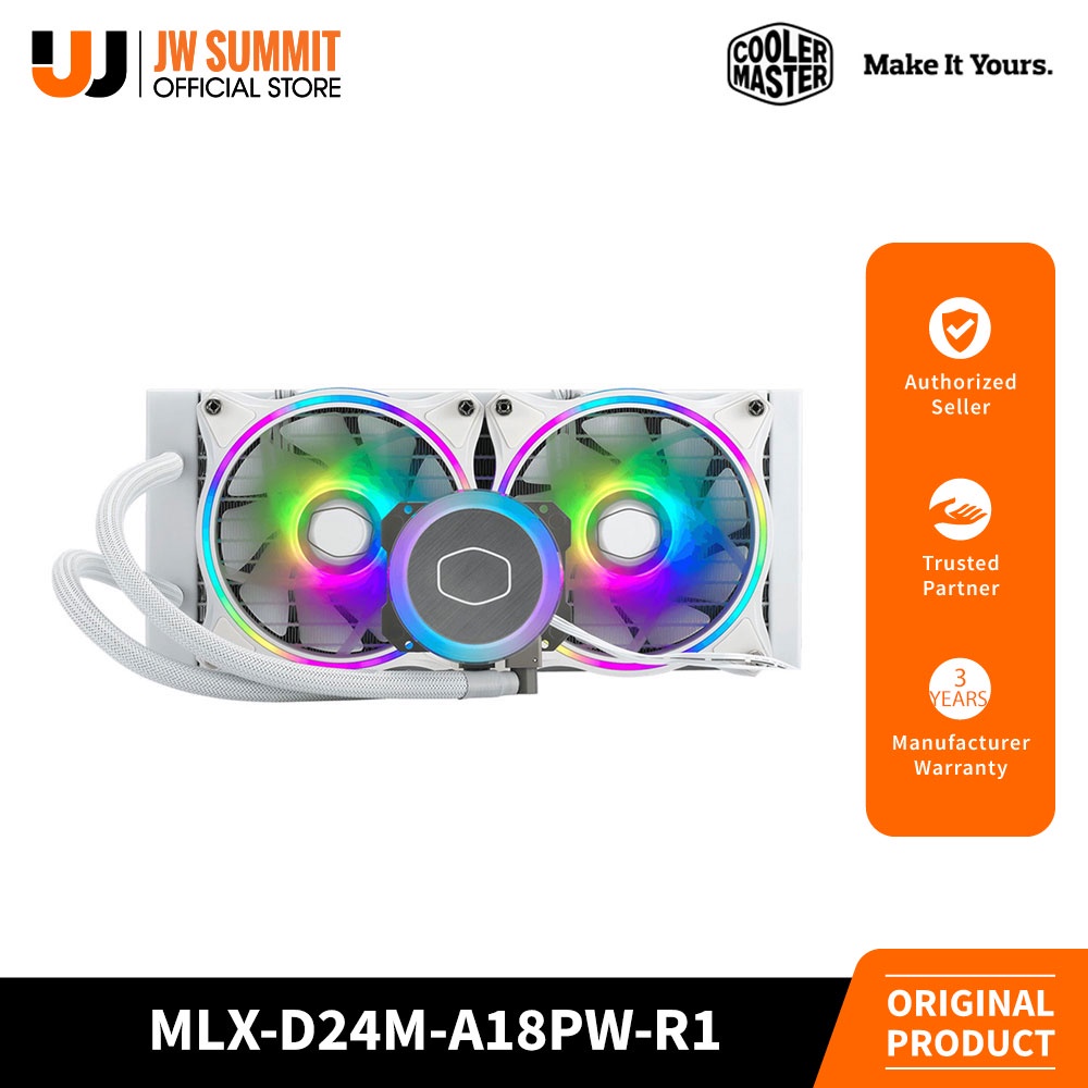 Cooler Master MasterLiquid ML240 Illusion White Edition Liquid Cooler ...