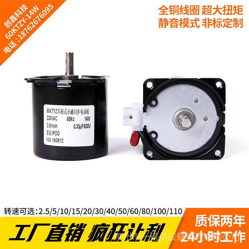 Low Speed Micro Ac 220V/60KTYZ Permanent Magnetic Synchronous Motor ...