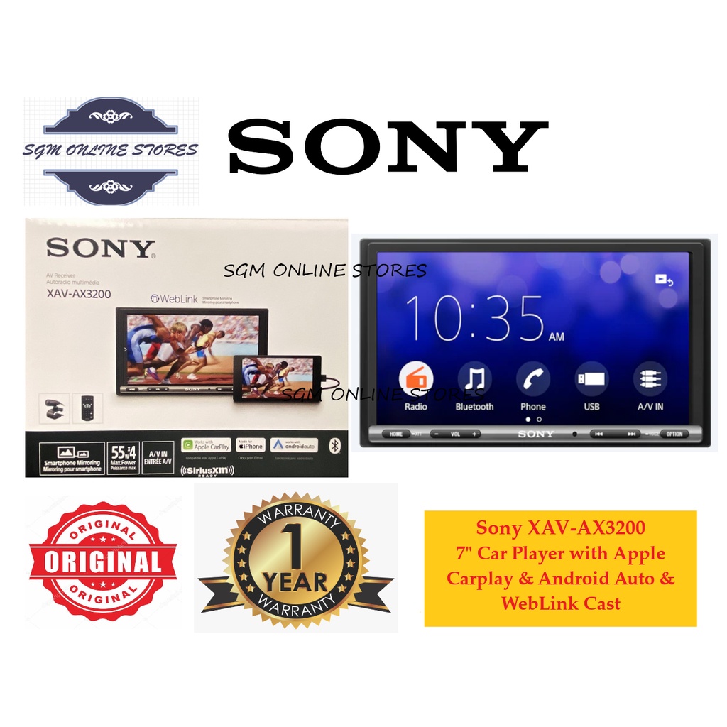 Sony XAV-AX3200 - 7inch Digital Media Receiver with Apple CarPlay ...