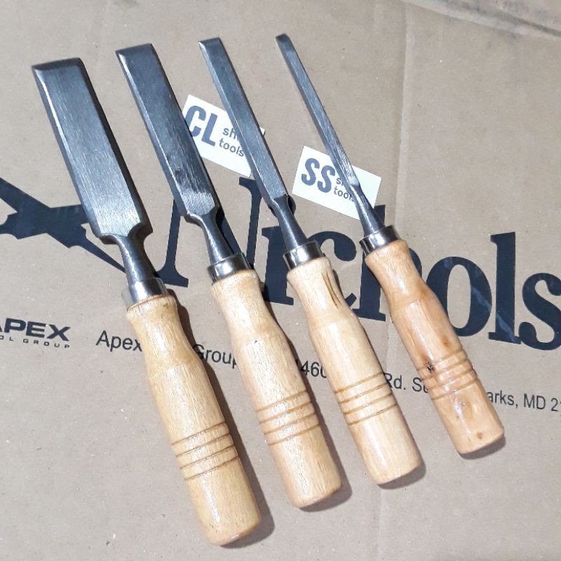 KAYU Wood chisel set 4bh tatah 4pcs ( 1/4", 1/2", 3/4" & 1") | Shopee ...