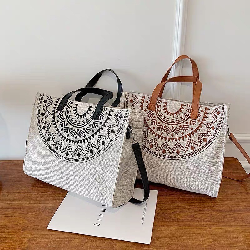 Tote Beg Jute Feksyen Berzip Kapasiti Besar /Ready Stock Jute Cloth ...