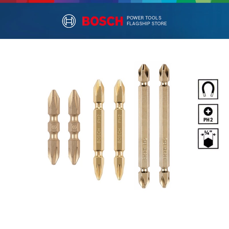 BOSCH 2pcs Golden Double Ended Screwdriver Bits | Shopee Malaysia