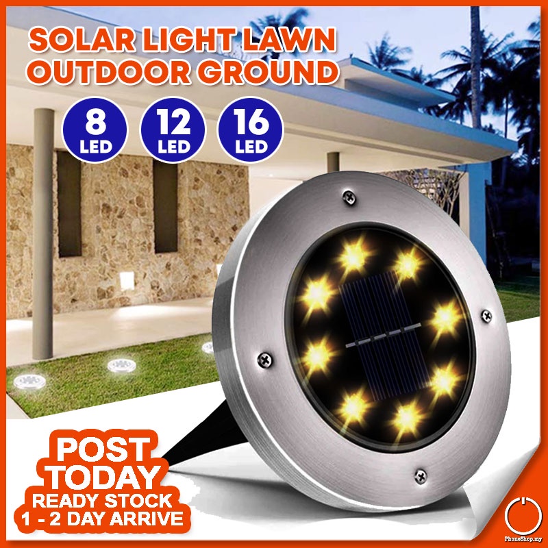 𝗜𝗣𝟲𝟱 𝗪𝗔𝗧𝗘𝗥𝗣𝗥𝗢𝗢𝗙 8 12 16 LED Solar Power Ground Light Sensor Outdoor ...