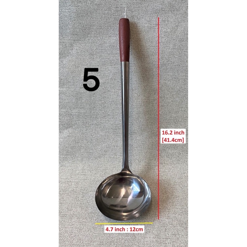 Stainless Steel Kitchen Spatula Turner Ladle Red Wooden Handle / Sudip ...