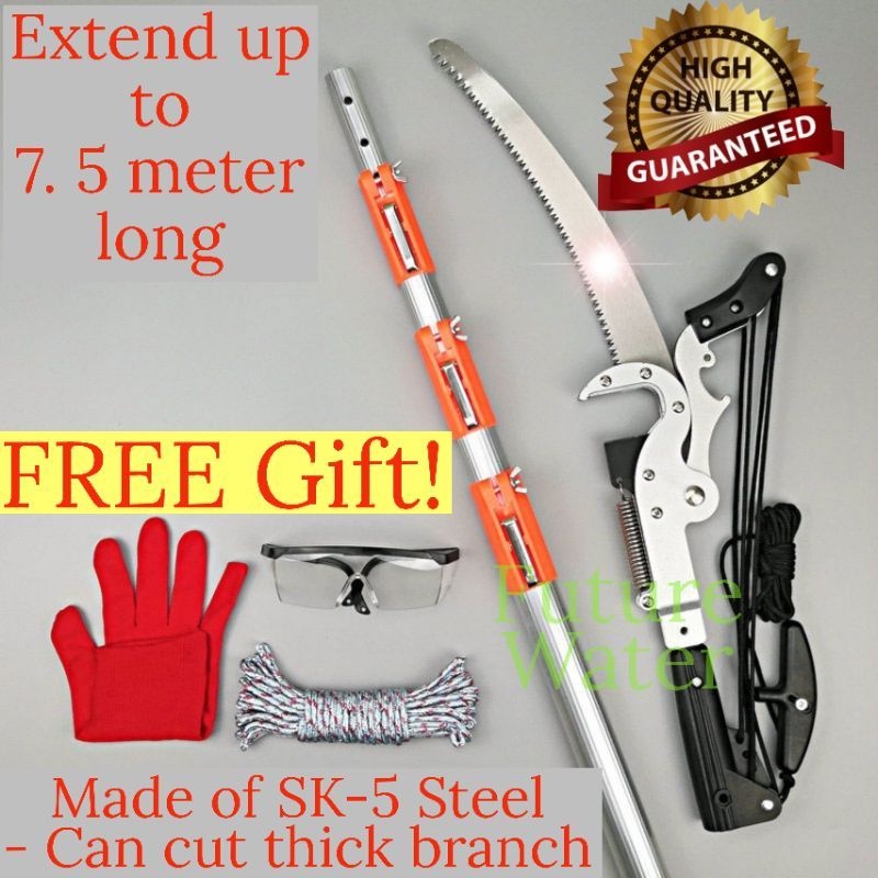 Heavy Duty High Branch Shear Pruning Saw Cutter Extendable 5m / 7.5m ...