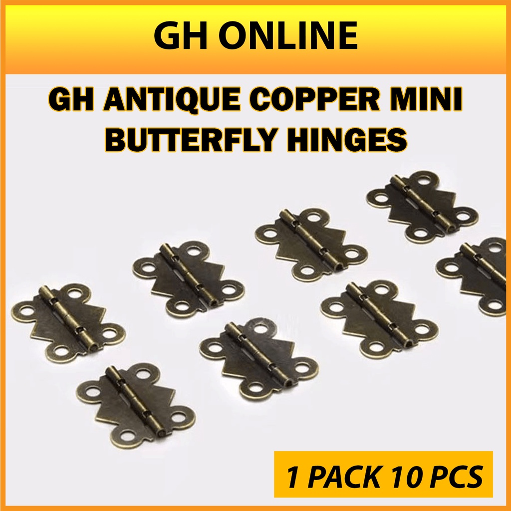 DOOR MINI HINGE ( 10PCS ) ANTIQUE HINGE CABINET DRAWER JEWELRY BOX ...