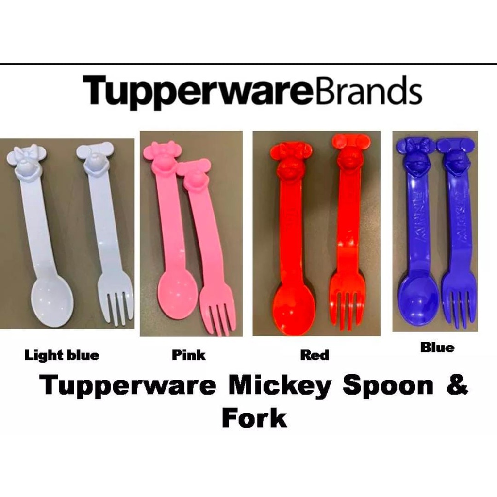 MICKEY FORK AND MINNIE SPOON SET | SUDU TUPPERWARE | GARFU TUPPERWARE ...