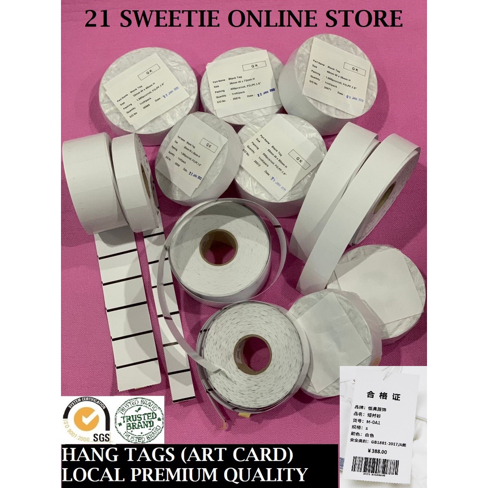 [ALL HANG TAGS] Blank Price Hang Tag Barcode Label Printing All Sizes ...