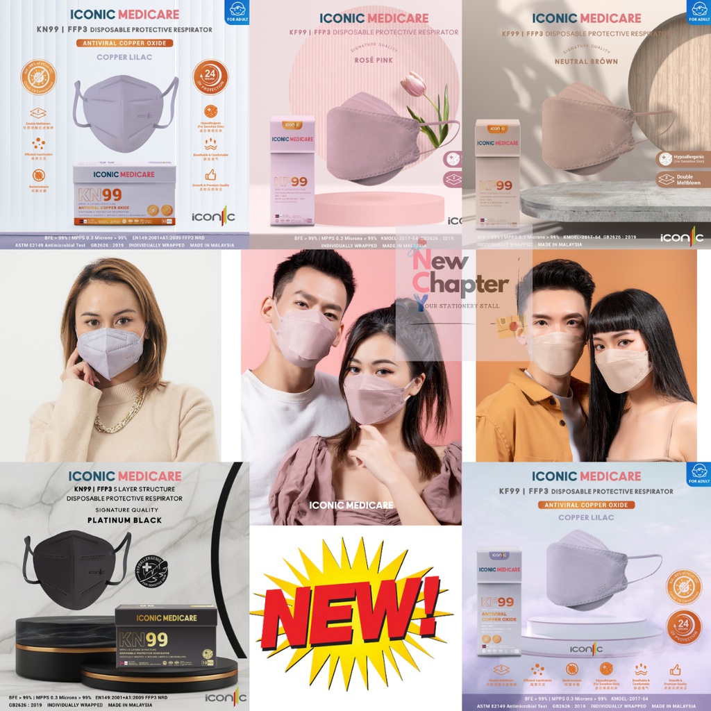 ICONIC MEDICARE KN99 KF99 Adult Disposable Face Mask Neutrovis KF94 ...