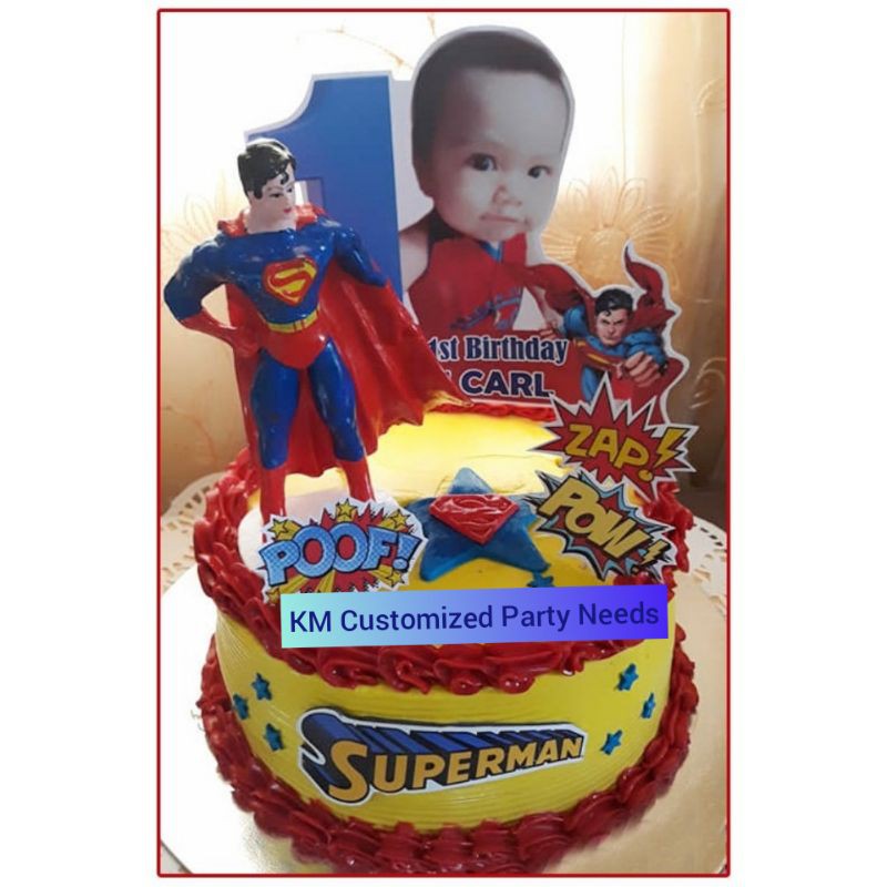 Superman Customized Cake Topper (with Photo,Name and Age) | Shopee Malaysia