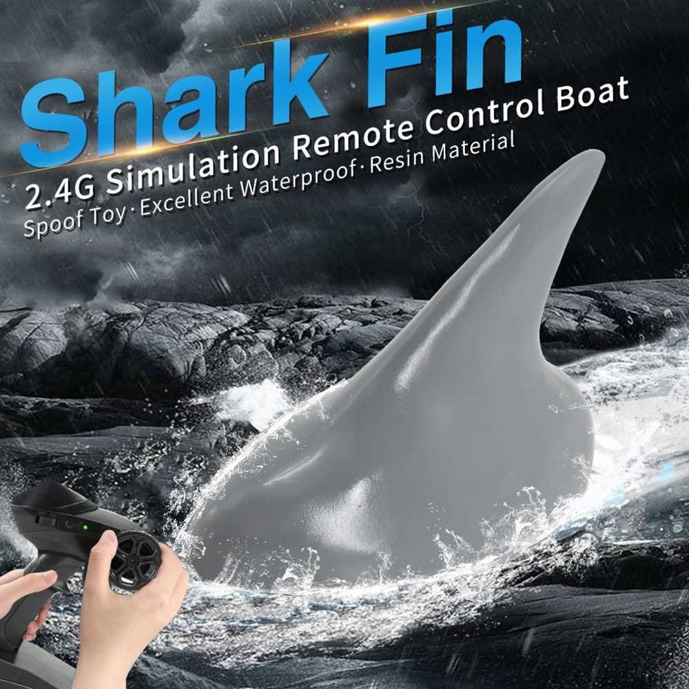 Flytec V302 RC Boat with Simulation Shark Fin Head 15km/h Electric ...
