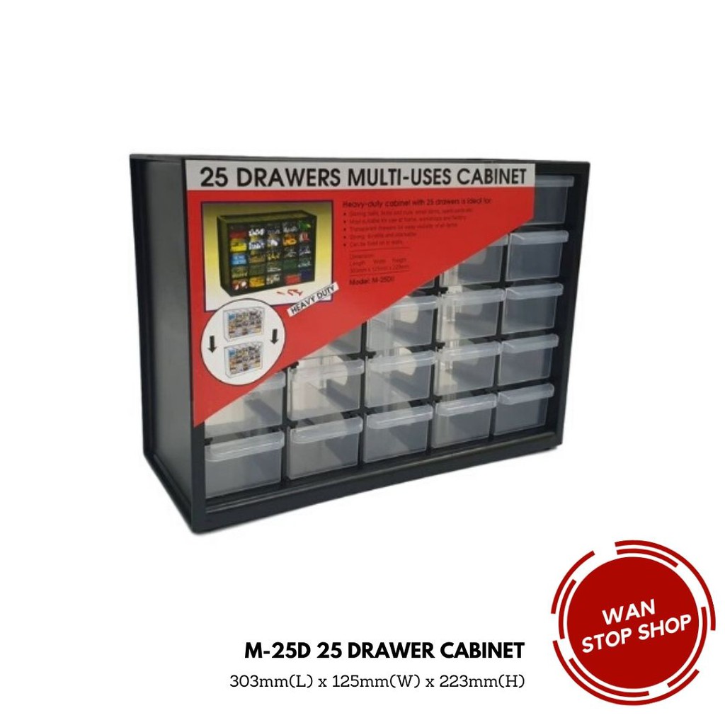 Heavy Duty Cabinet 25 Drawers Storage Drawer Plastic Drawers Kabinet Tahan Lasak 25 Laci M-25D ...