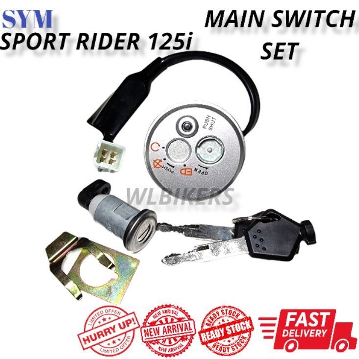SYM SPORT RIDER 125i MAIN SWITCH SET IGNITION SWITCH SET -HOT ITEM ...
