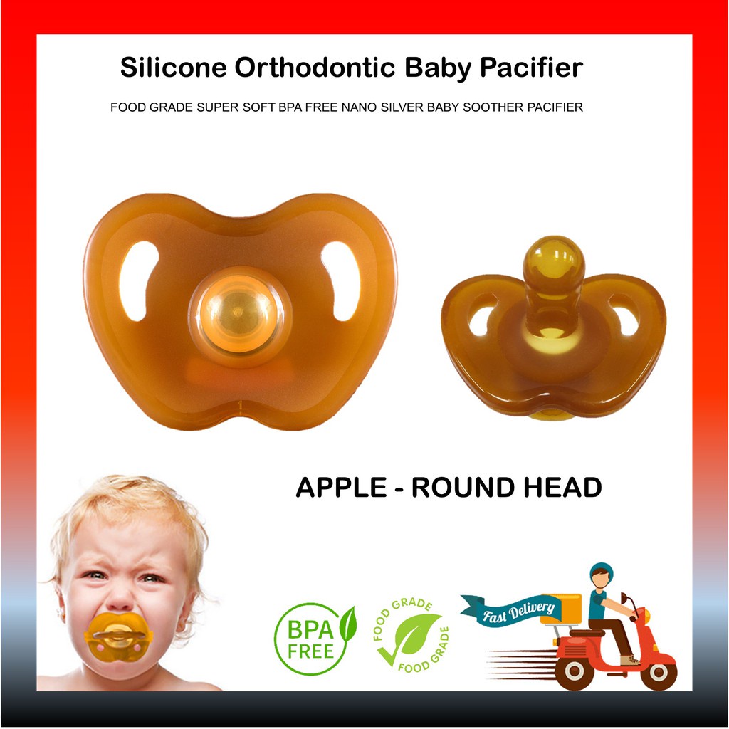 Puting Anti Jongang Orthodontics Newborn Baby Pacifier Soother Flat ...