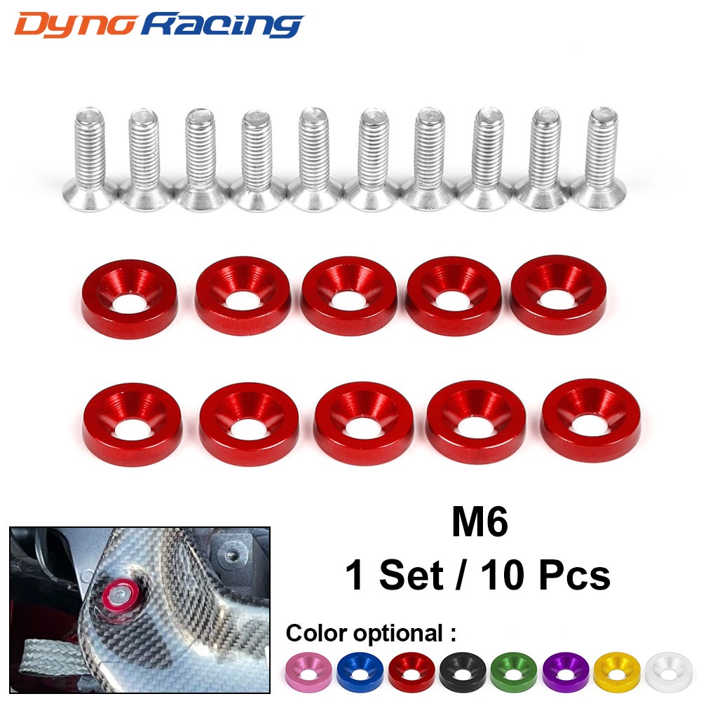 Aluminum M6 10pcs/set Car Modified Hex Fasteners Fender Washer JDM ...