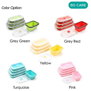 Silicone Collapsible Foldable Tupperware Container Food Grade Storage ...
