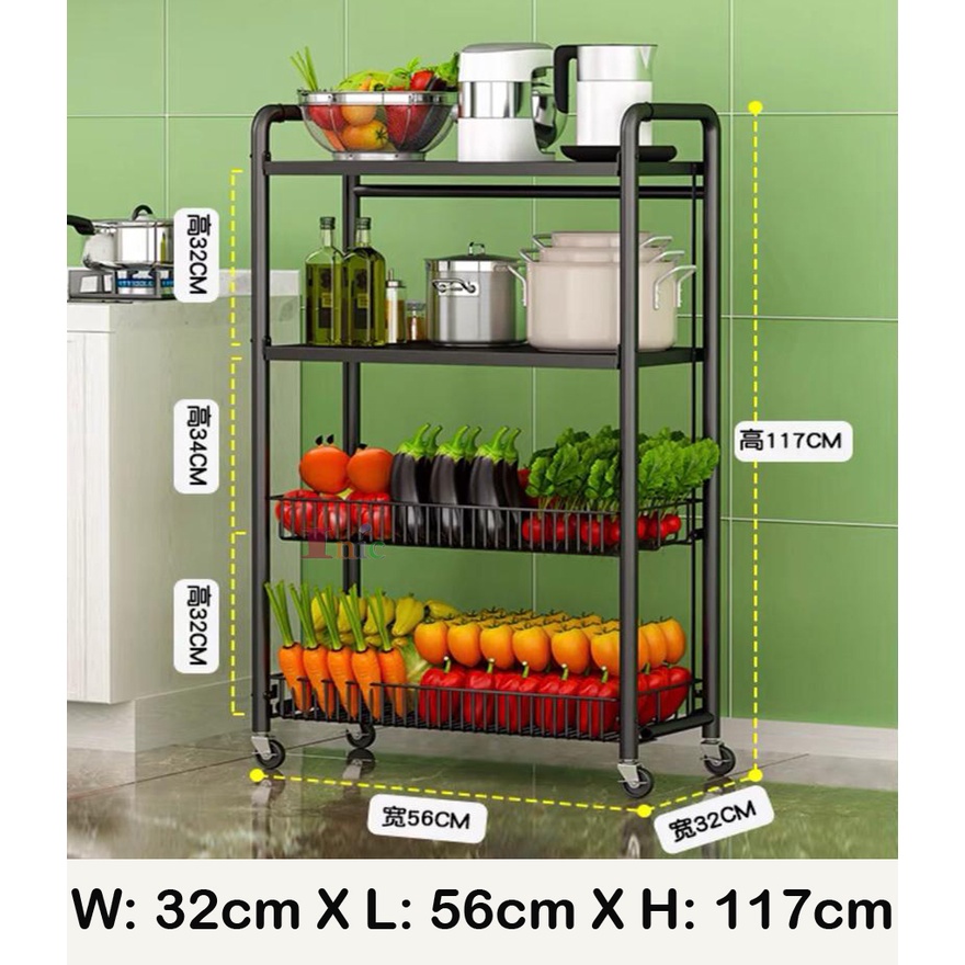 Kitchen Foldable Storage Rack Rak Lipat Dapur Microwave Rack Kitchen ...