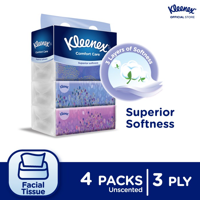 Kleenex Facial Tissue Soft Pack Lifestyle design 2 PLY (100's x 4 packs ...