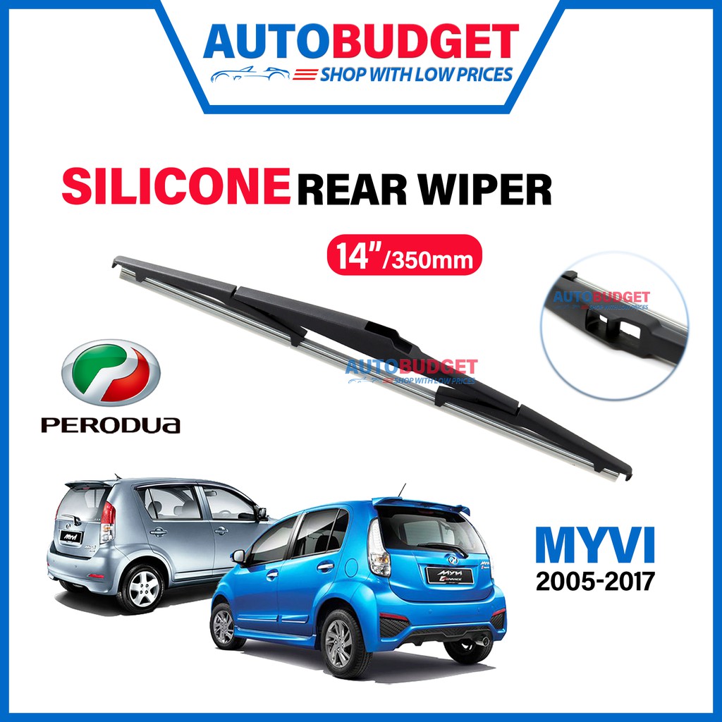 Rear Wiper Perodua Myvi 2005-2017 (14") SILICONE Rear Wiper Blades Wiper Belakang Myvi Lagi Best ...