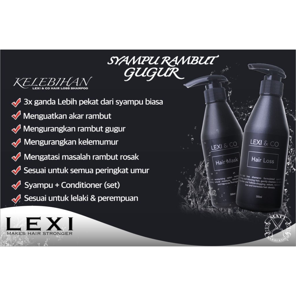 Lexi Hair Shampoo (Hair Loss) Anti Dandruf & Hair Growth 300ml | Shopee ...