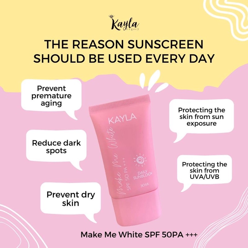 KAYLA Sunblock Make Me White SPF50+ | Shopee Malaysia