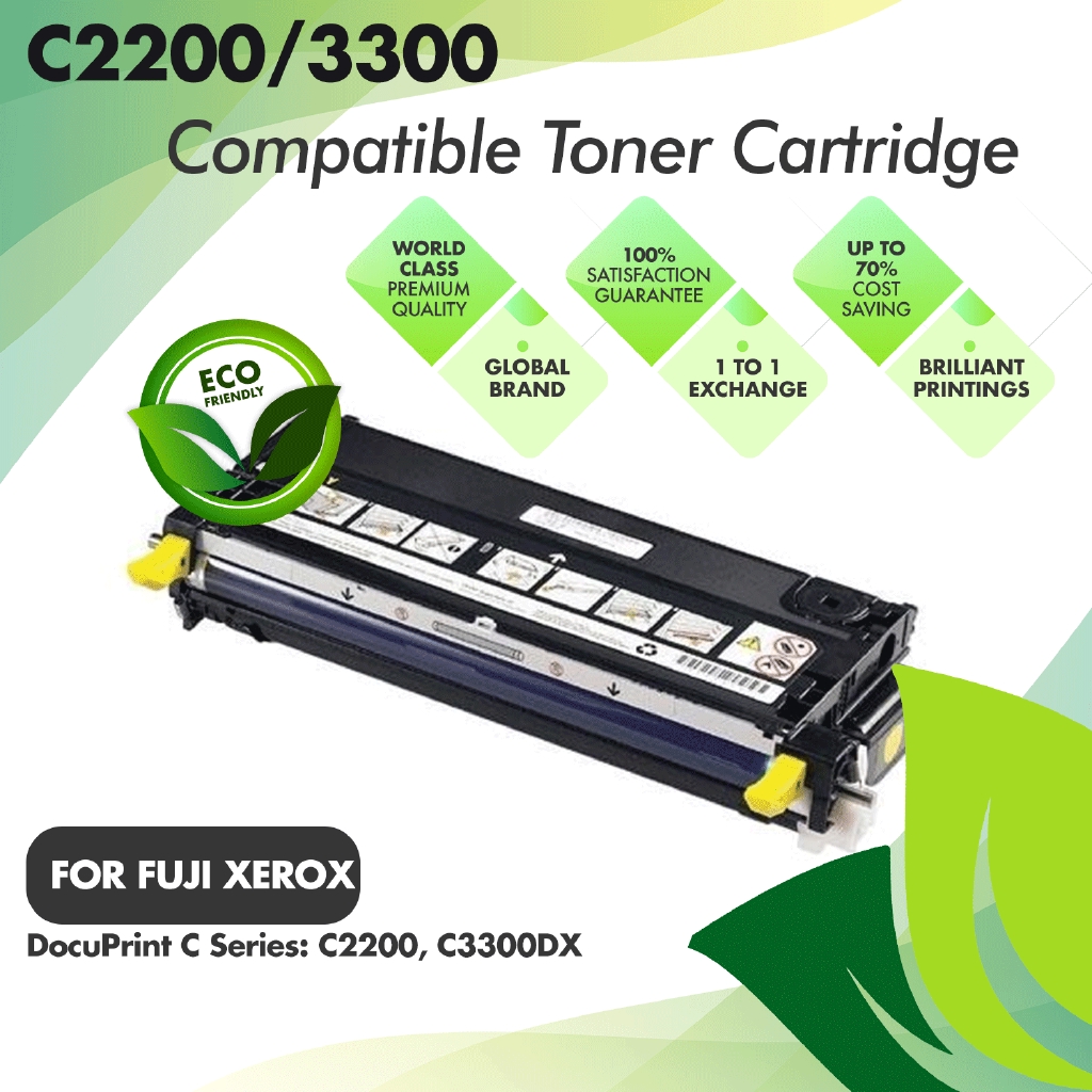 Fuji Xerox C2200 3300 Yellow Premium Compatible Toner Cartridge 9K ...