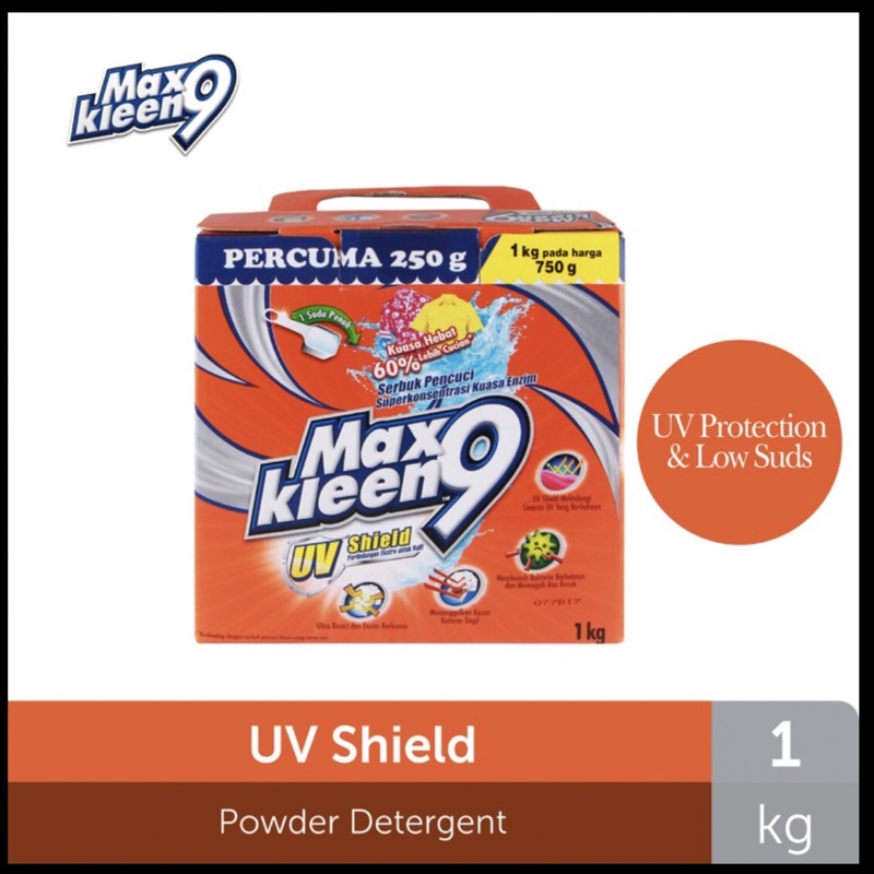 Maxkleen 9 UV Shield Super Enzyme Powder Detergent (1kg) | Shopee Malaysia