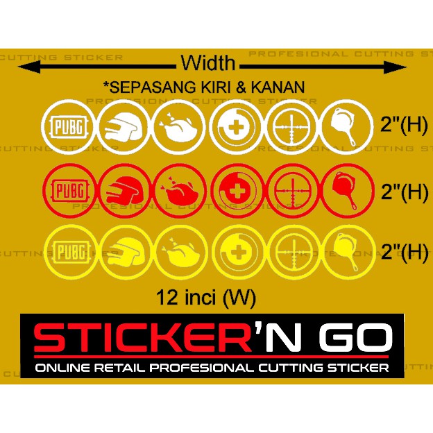 STICKER CUSTOM CUTTING PUBG DESIGN | Shopee Malaysia