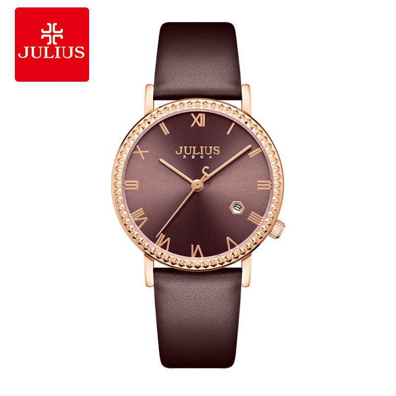 JULIUS new simple Roman numeral calendar window waterproof female ...