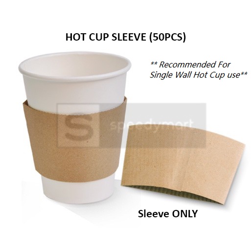 [50pcs] Hot Cup Sleeve 8oz 12oz / Brown Kraft Paper Cup Sleeve | Shopee ...