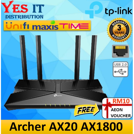 TP-Link Archer AX20 AX1800 Dual-Band Wi-Fi 6 Router (FREE RM10 AEON ...