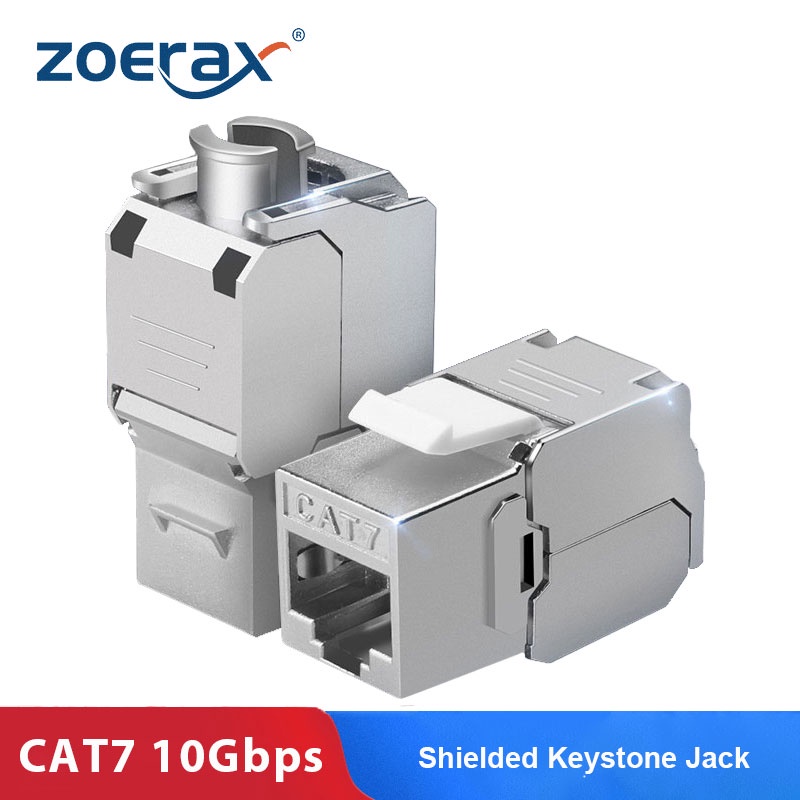 ZoeRax 10PCS RJ45 CAT 7 Tool-Less STP Shielded Keystone Jack, Keystone ...