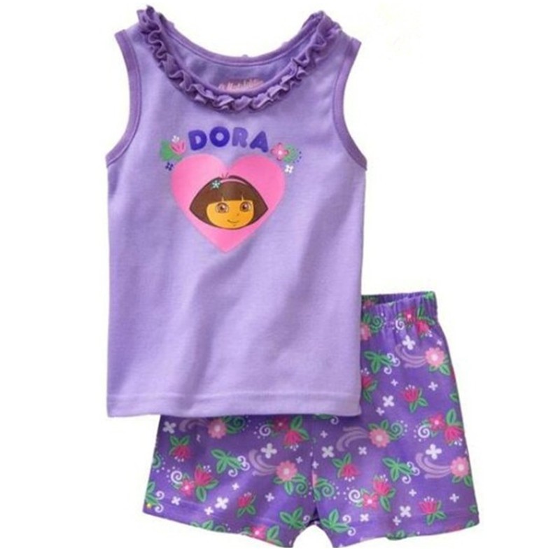 Dora the Explorer Girls Pajamas Toddler Kids KT Vest Summer Clothes ...