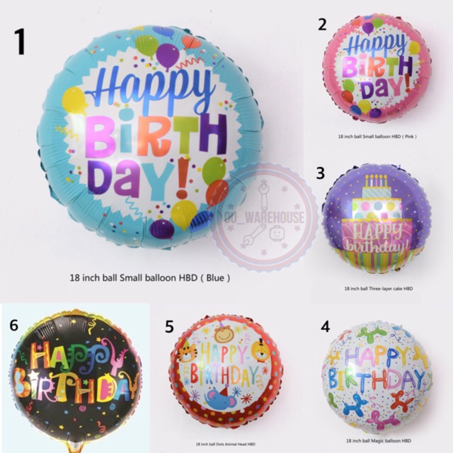 Round hbd foil balloons - birthday balloons - happy birthday balloons ...