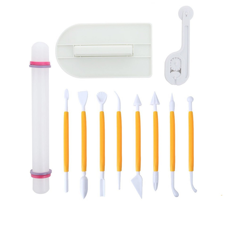 4 Sets (11pcs) Fondant Cake Decorating Tool Sugarcraft Modeling Tool ...