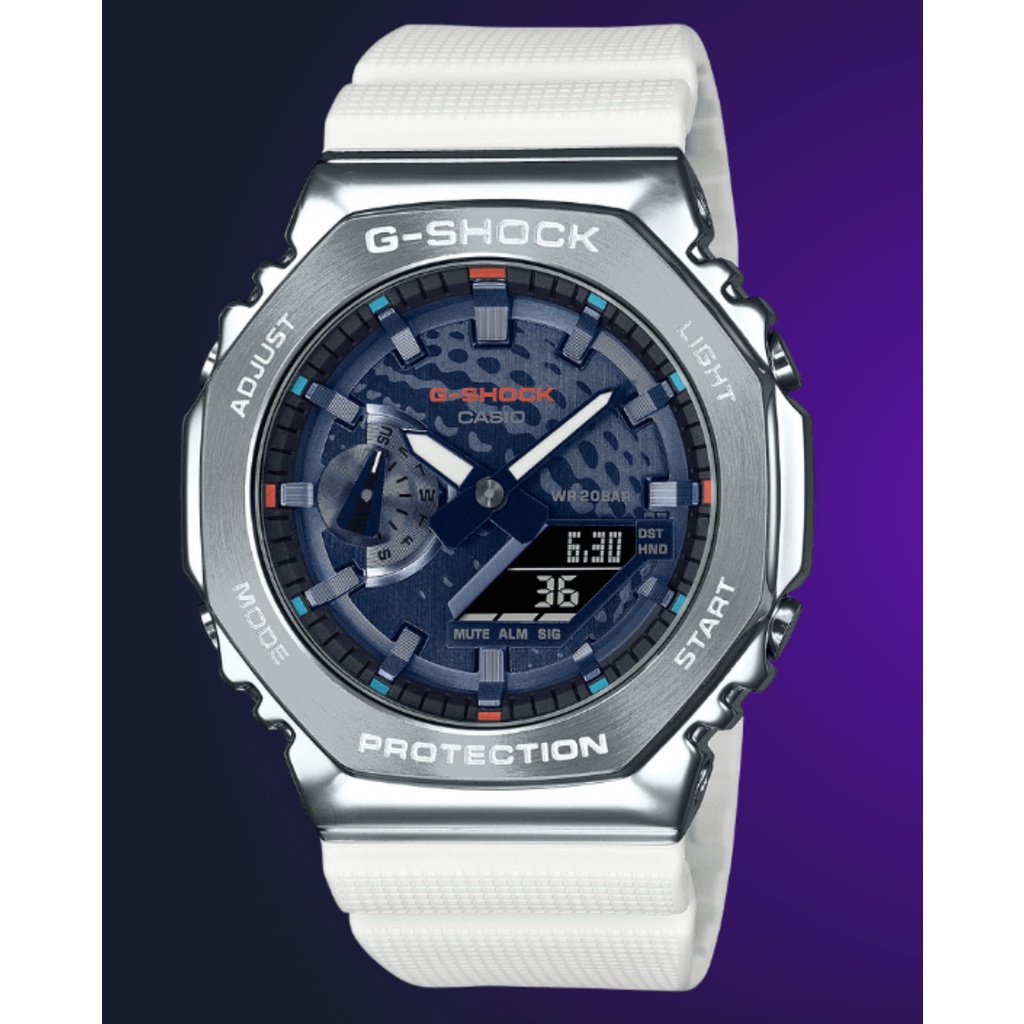 GM2100 G shock TMJ Steel White Blue G shock Steel Limited Edition G ...