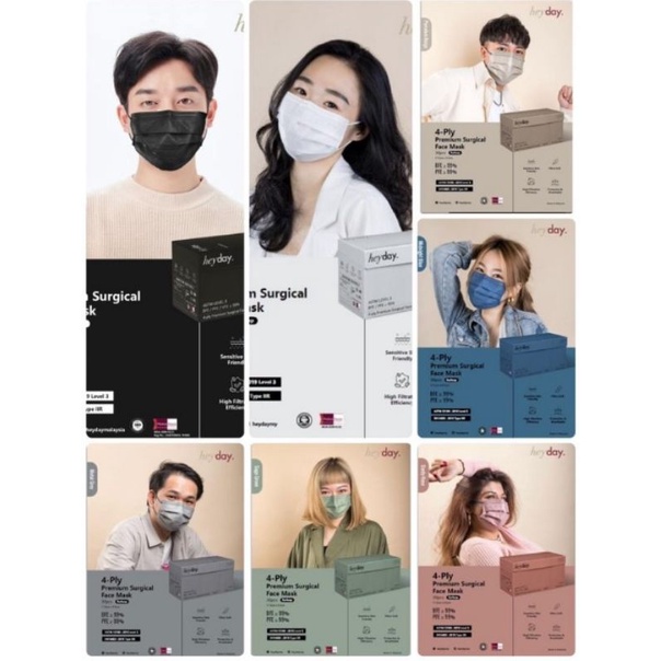 HEYDAY 4Ply Surgical Face Mask 30pcs(Mask on Malaysia) | Shopee Malaysia