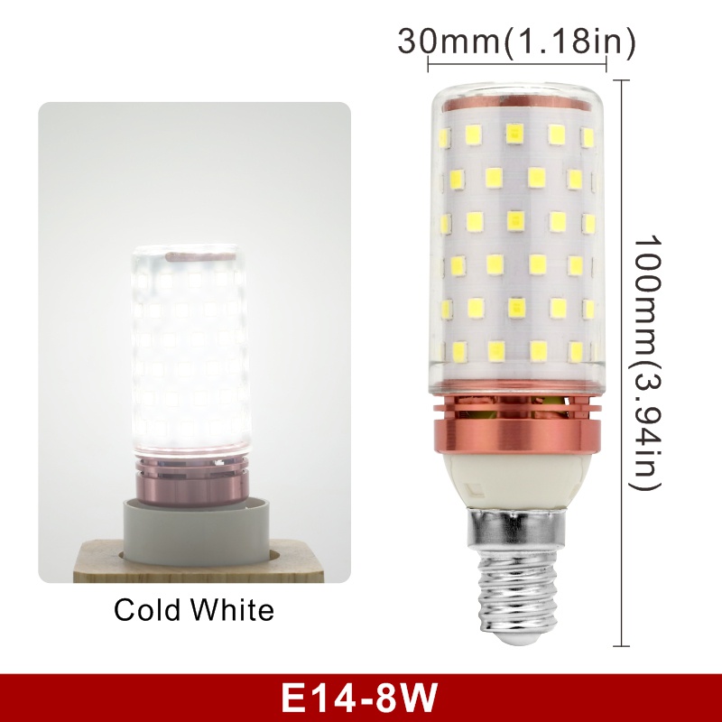 Got Liang Real Power 6W 8W LED Corn Bulb E27 E14 Light Bulb 60/80LEDs SMD2835 220V High ...