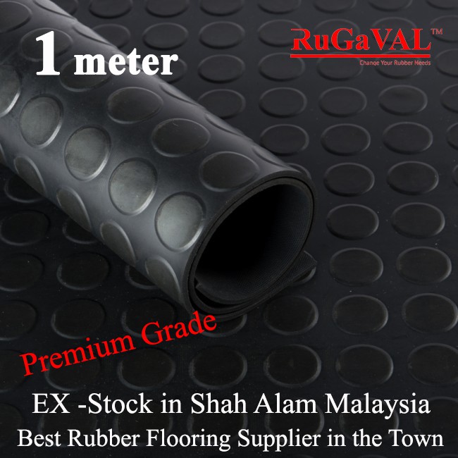 Round Stud Rubber Mat,(Size:3mm(Thk)x1mtr(Width)x1mtr(Length),Airport ...