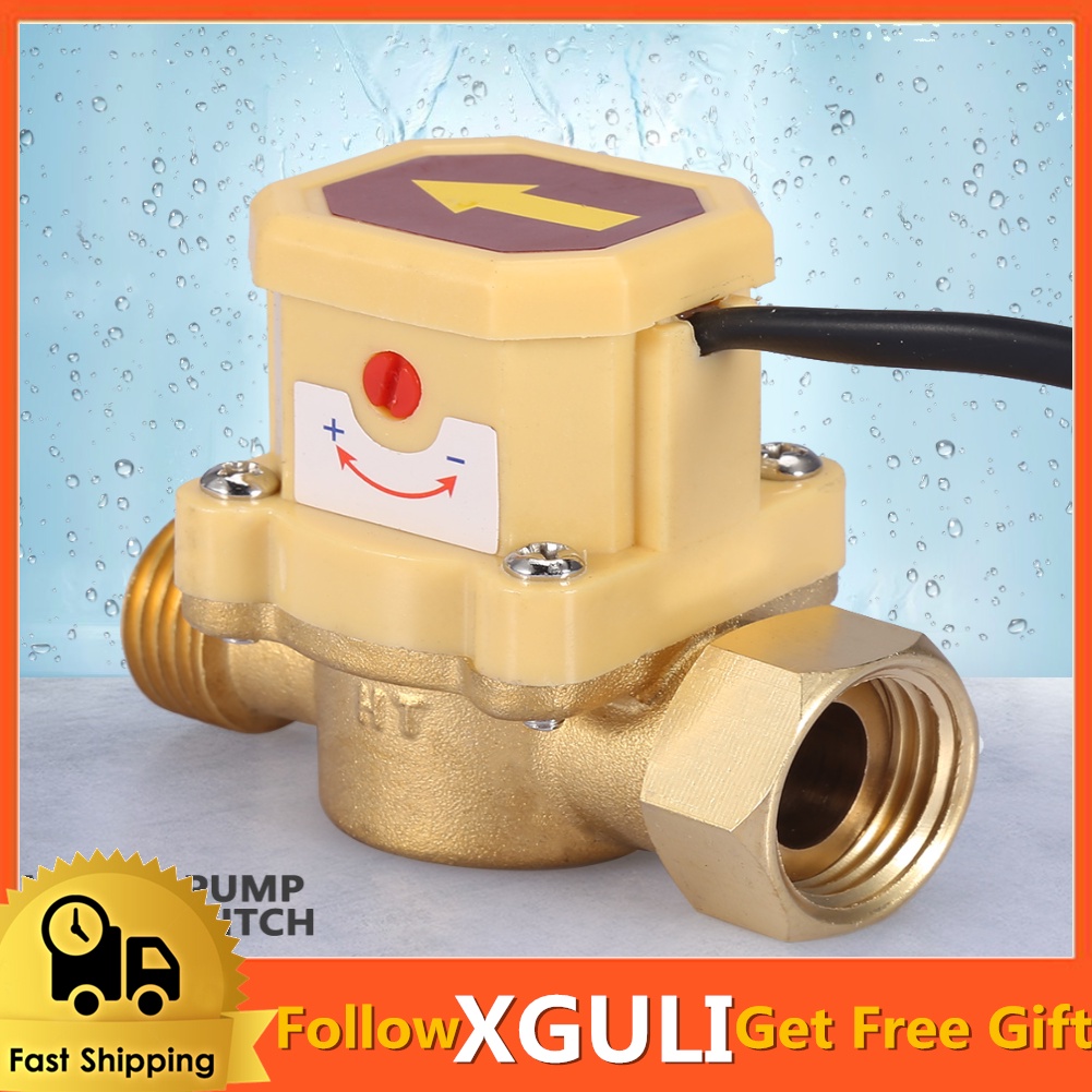 XGULI G1/2-G1/2 Thread Water Pump Adjustable Flow Sensor Pressure Automatic Control Switch 220V ...
