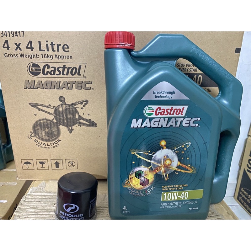 Castrol Magnatec (DUALOCK) 10W40 Semi Synthetic Engine Oil 4L (NEW ...