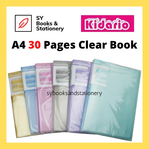 Kidario A4 PP Fancy Ice Colour Color 30 Pockets Clear Book / PP Clear ...