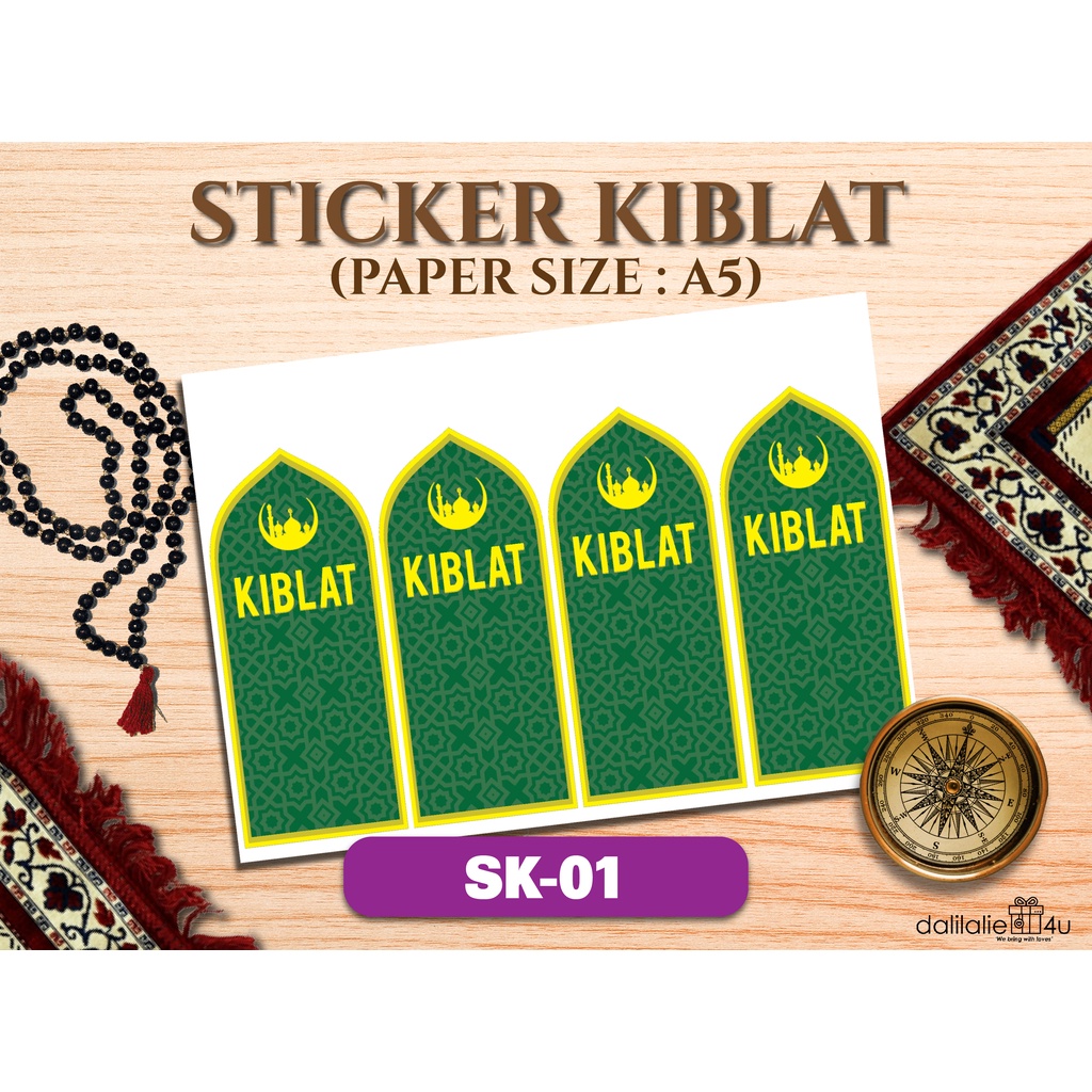 Sticker Kiblat/Sticker Arah Kiblat/Ready Stock Sticker Kiblat | Shopee ...