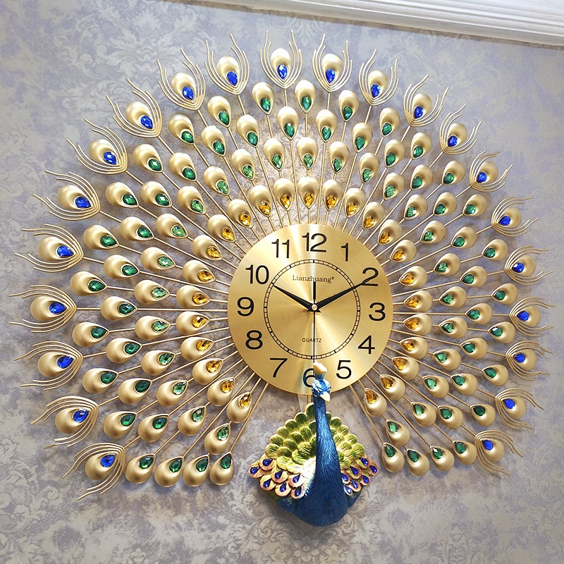 Peacock Open Wall Clock, Home Hanging Meter Quartz Clock Silent, Wall ...
