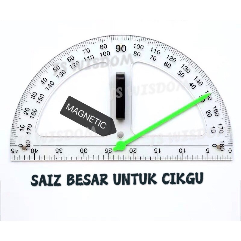 BBM: JANGKA SUDUT CIKGU MAGNET | PROTRACTOR TEACHER | SAIZ BESAR | BIG ...