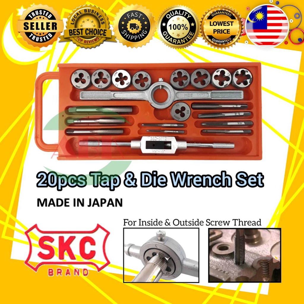 SKC 20PCS METRIC TAP AND DIE SET ALAT BUAT TRIP SCREW (MADE IN JAPAN) | Shopee Malaysia