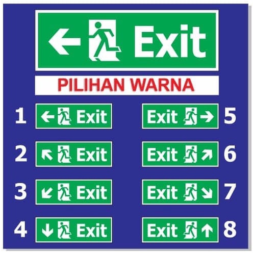 Safety Sign K3 Direction Exit Plus Acrylic | Shopee Malaysia
