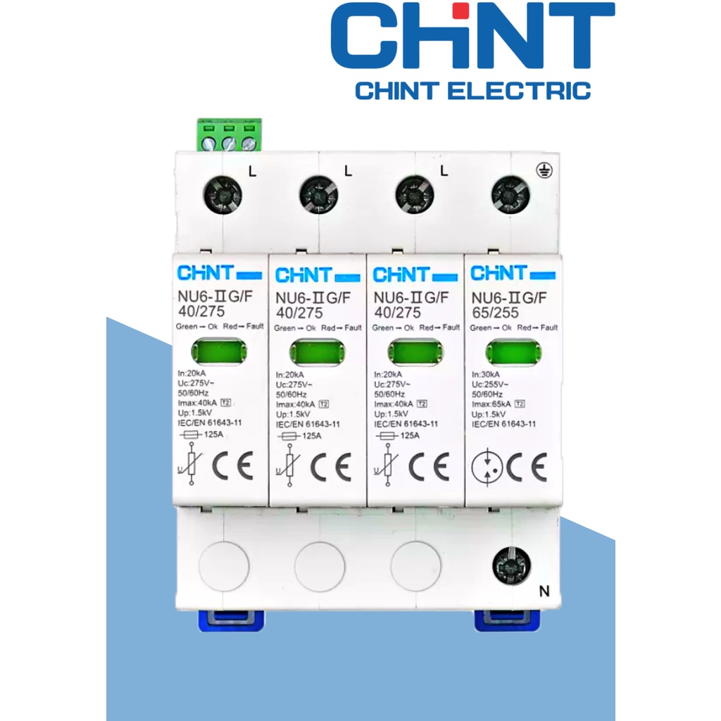 CHINT NU6-II G 1P+N/3P+N 40KA Low-voltage Surge Arrester | Shopee Malaysia