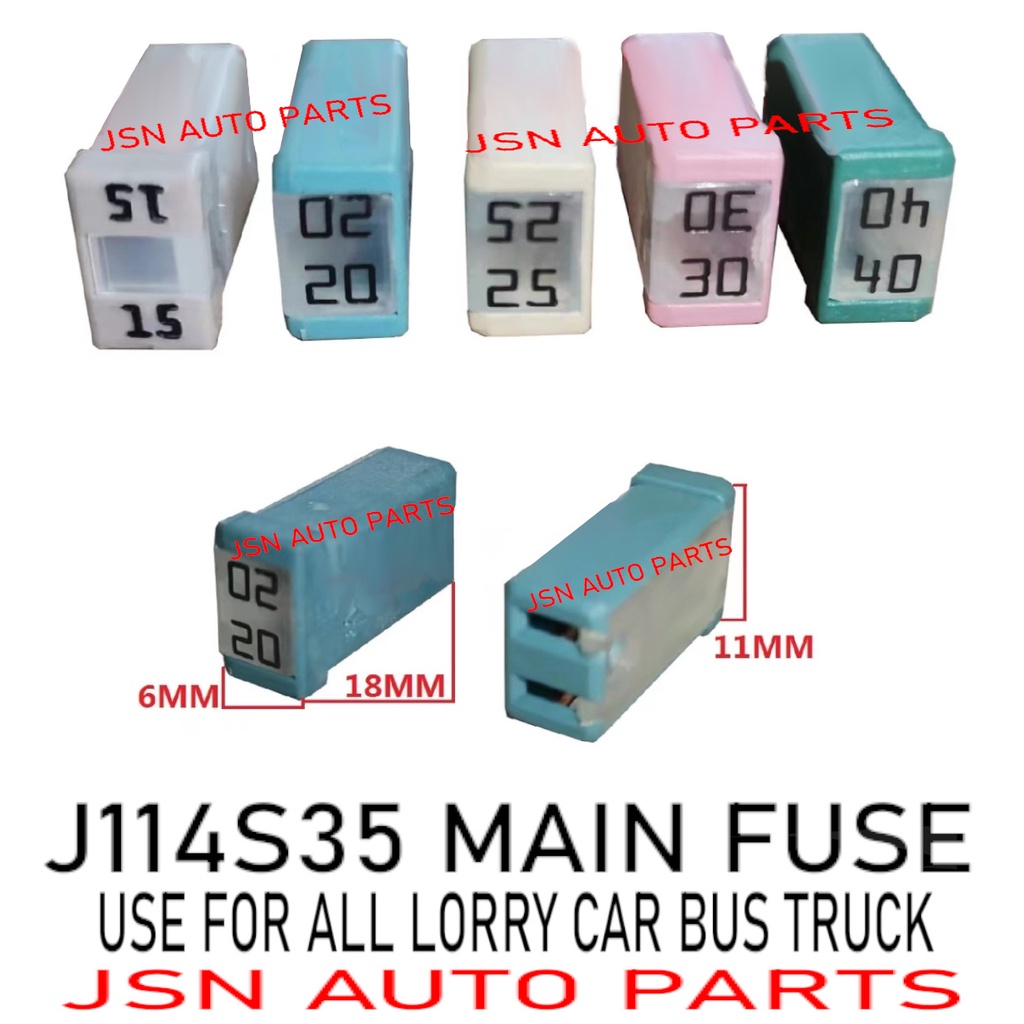J114S35 MAIN FUSES USE FOR ALL CAR LORRY BUS TRUCK FIUS AKSESORI PROTON ...