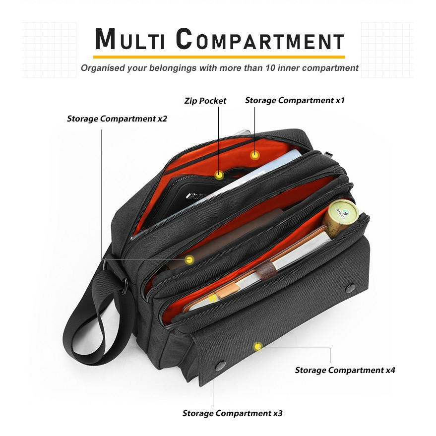 Golden Wolf Lance Ultra Light Velcro Travel Crossbody Sling Multi ...